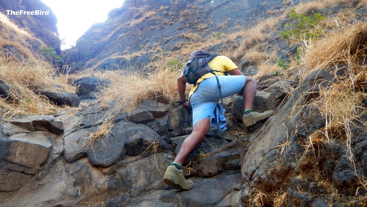 Padargad Trek Blog ️Chimney Climbing makes is exciting