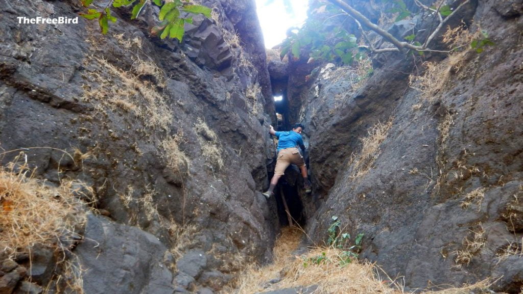 Padargad Trek Blog ️Chimney Climbing makes is exciting